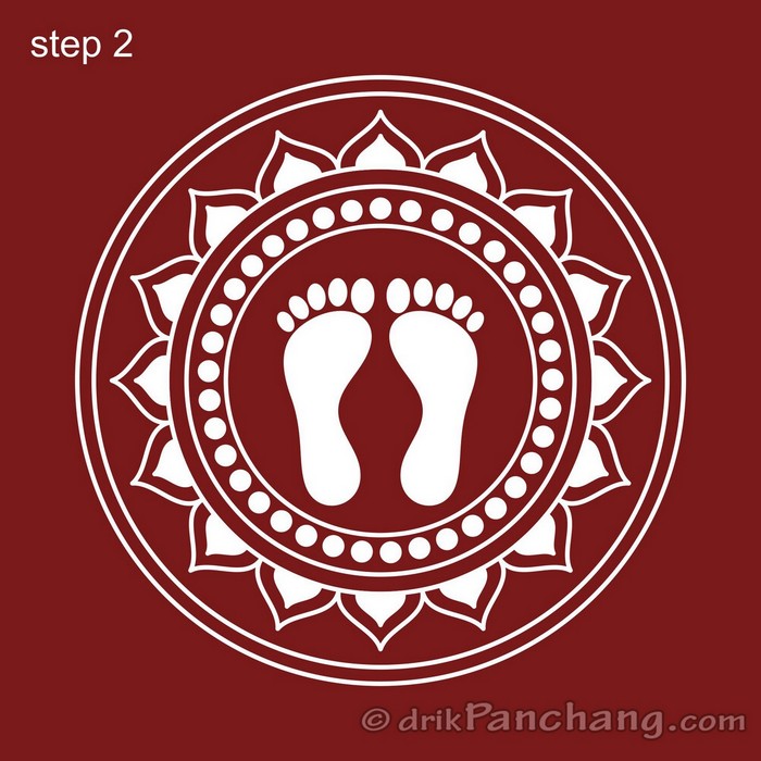Lakshmi Pada Rangoli | Lakshmi Feet Rangoli Design | Rangoli Designs ...
