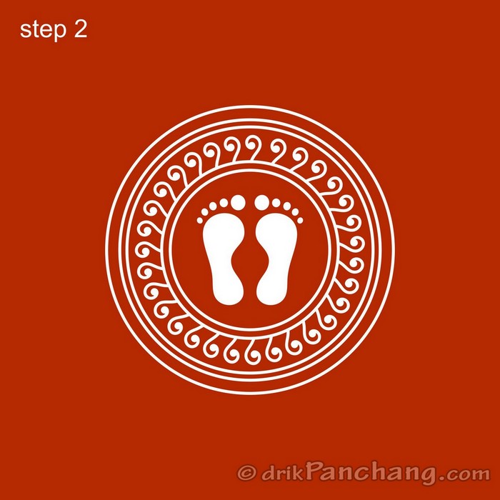 Lakshmi Pada Rangoli | Lakshmi Feet Rangoli Design | Rangoli Designs ...