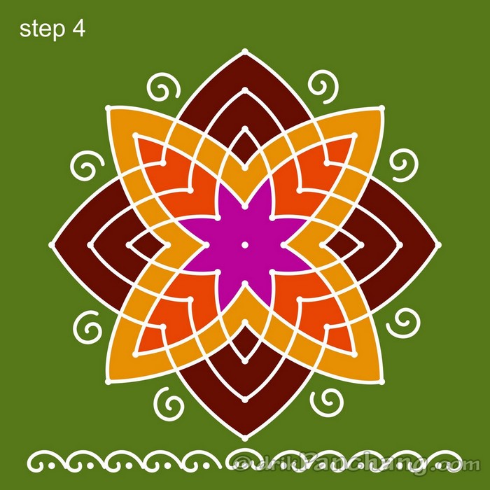 Hridaya Kamalam Rangoli | Lakshmi Hrudaya Kolam Design | Hrudaya Kamala ...