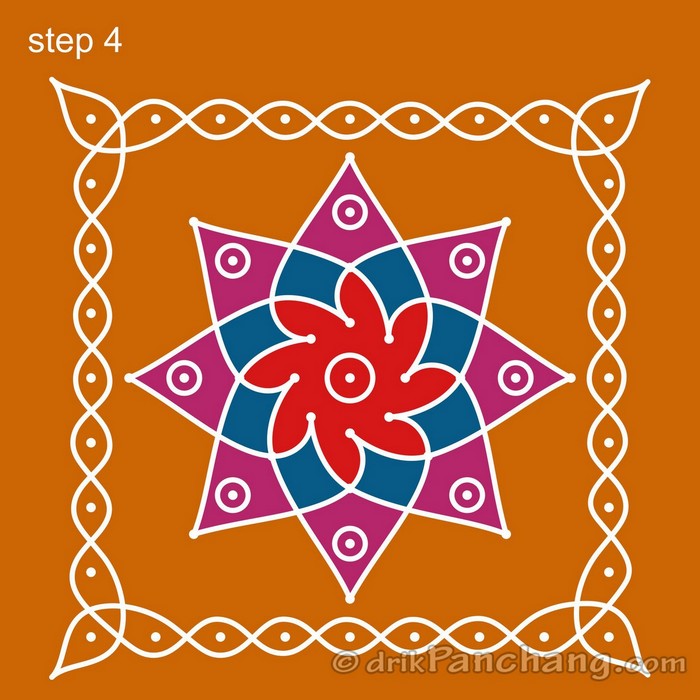 Hridaya Kamalam Rangoli | Lakshmi Hrudaya Kolam Design | Hrudaya Kamala ...
