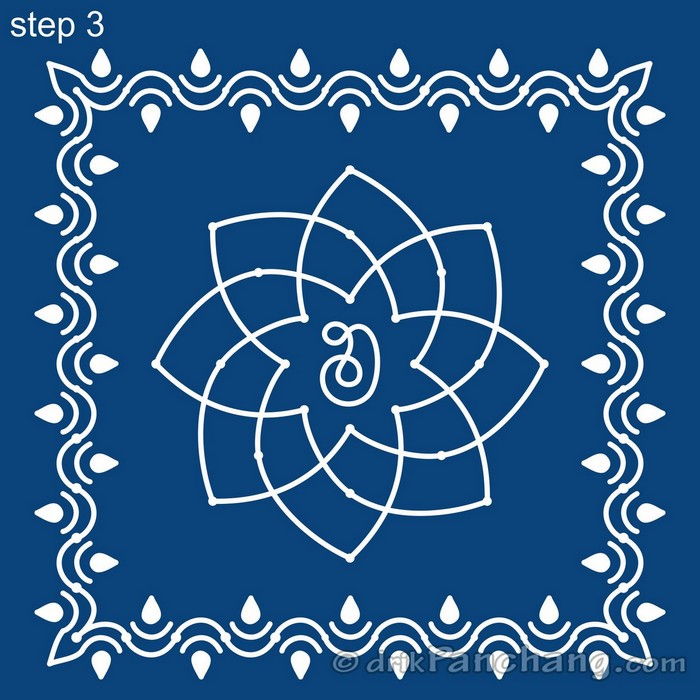 Hridaya Kamalam Rangoli | Lakshmi Hrudaya Kolam Design | Hrudaya Kamala ...