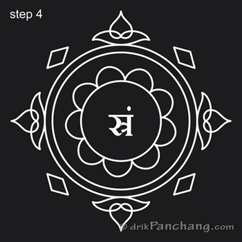 Navagraha Rangoli | Weekdays Rangoli for Saturday | Navagraha Shani Rangoli