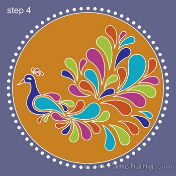 Peacock Rangoli Design | Rangoli Designs - Peacock Rangoli 14