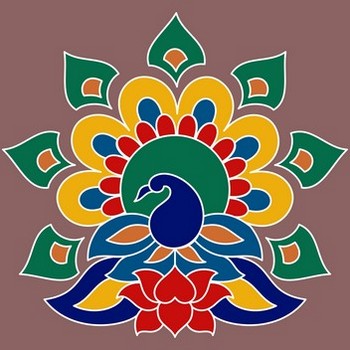 Peacock Rangoli Designs | Peacock Rangoli Patterns