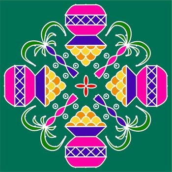 Sankranti Rangoli | Pongal Rangoli Design | Sankranti Designs ...